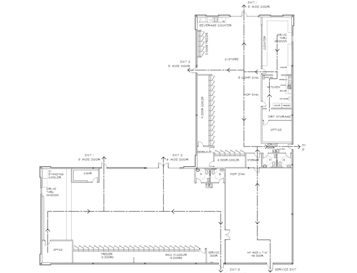 Architectural Construction Drawing Services for a Liquor Store